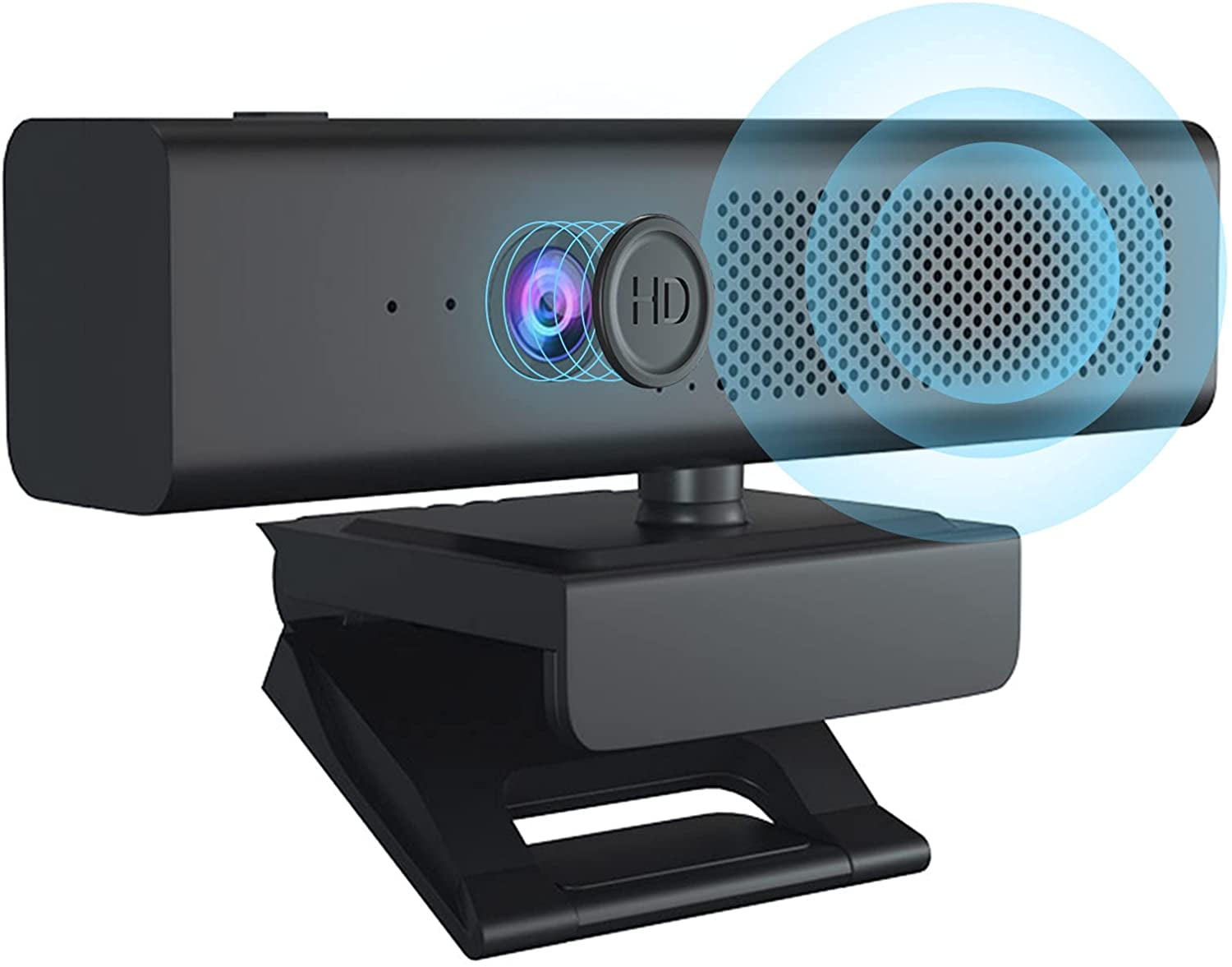 Webcam 3 en 1, webcam Full HD 1080P con altavoces + 4 micrófonos ...