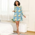 Cute Ducks Chef Hat Pixel Style Women's Long Sleeves Nightgowns ...
