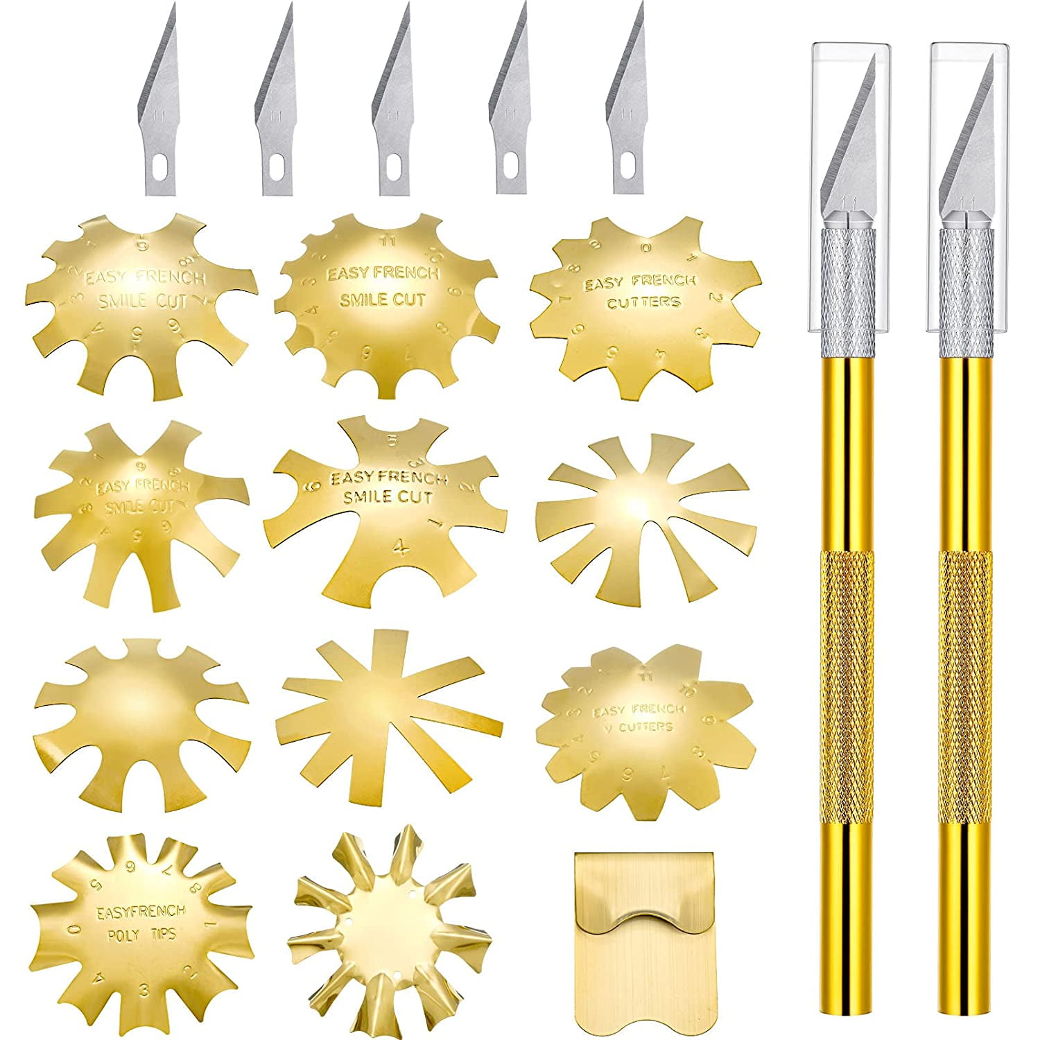 12 Pieces French Nail Trimmer Stainless Steel French Tip Cutters Smile ...