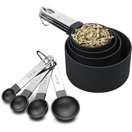 Stainless Steel Measuring Spoon Set, 8 Pieces Measuring Cups and Spoons ...