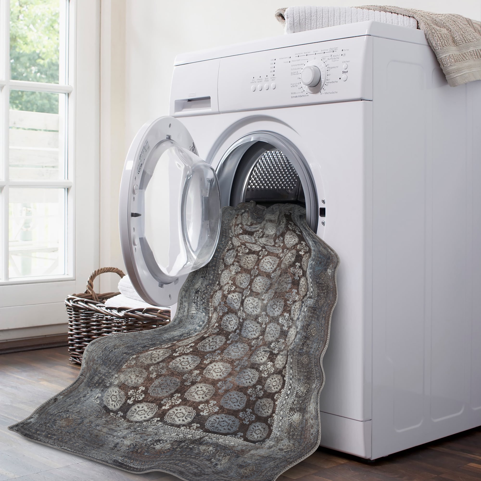 Ottomanson Machine Washable Cotton 2x5 Flatweave Runner Rug for Bedroom ...