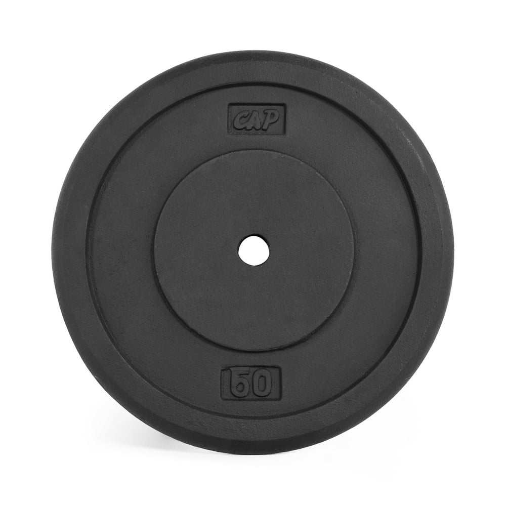 CAP Barbell Standard Cast Iron Weight Plate, 50 lbs, Black - Walmart ...