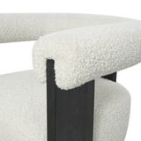 DecMode Polyester Curved Back Lounge Chair - Modern Round Boucle ...