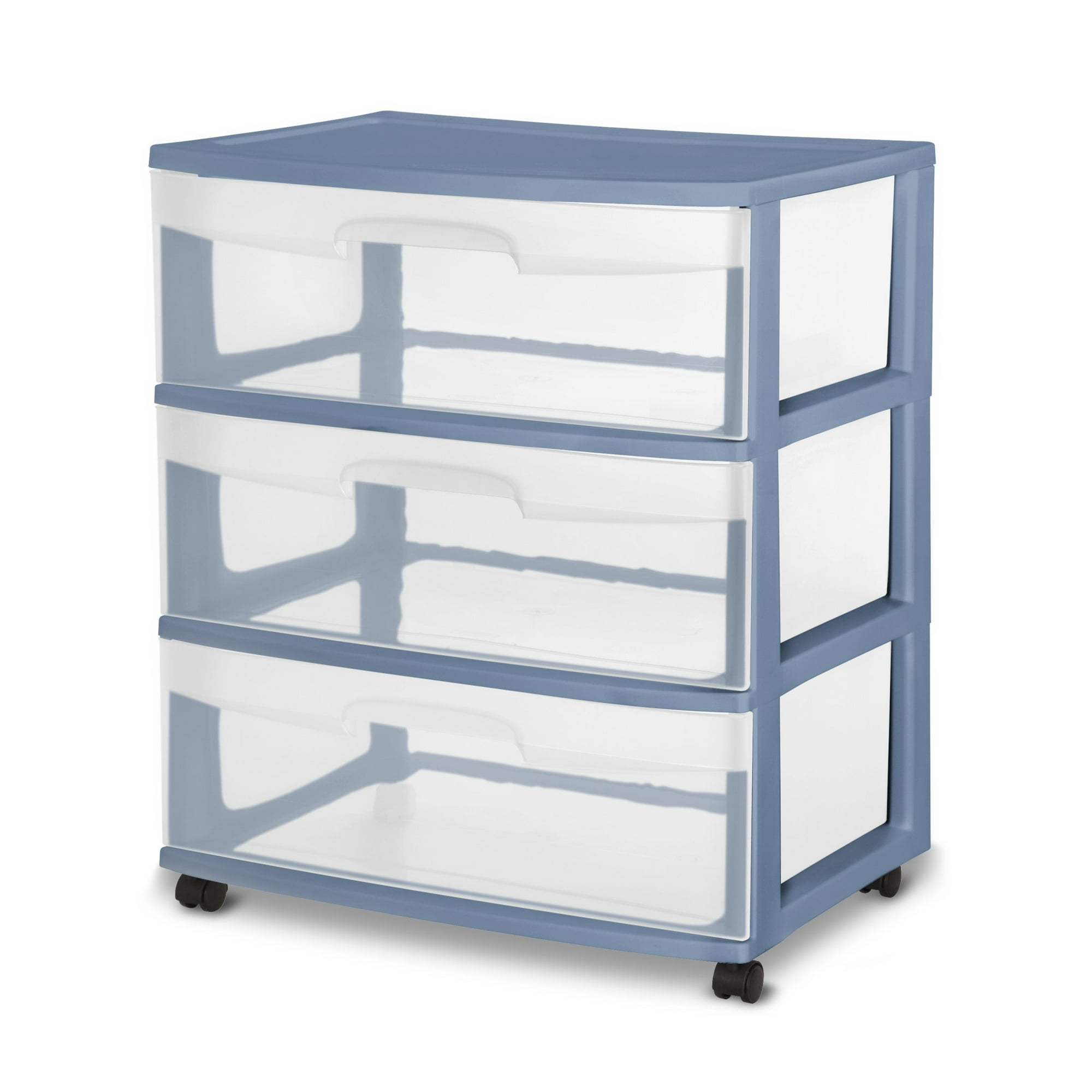 Click here for Sterilite Wide 3 Drawer Cart  Blue 15 1/4 D X 21 7... prices