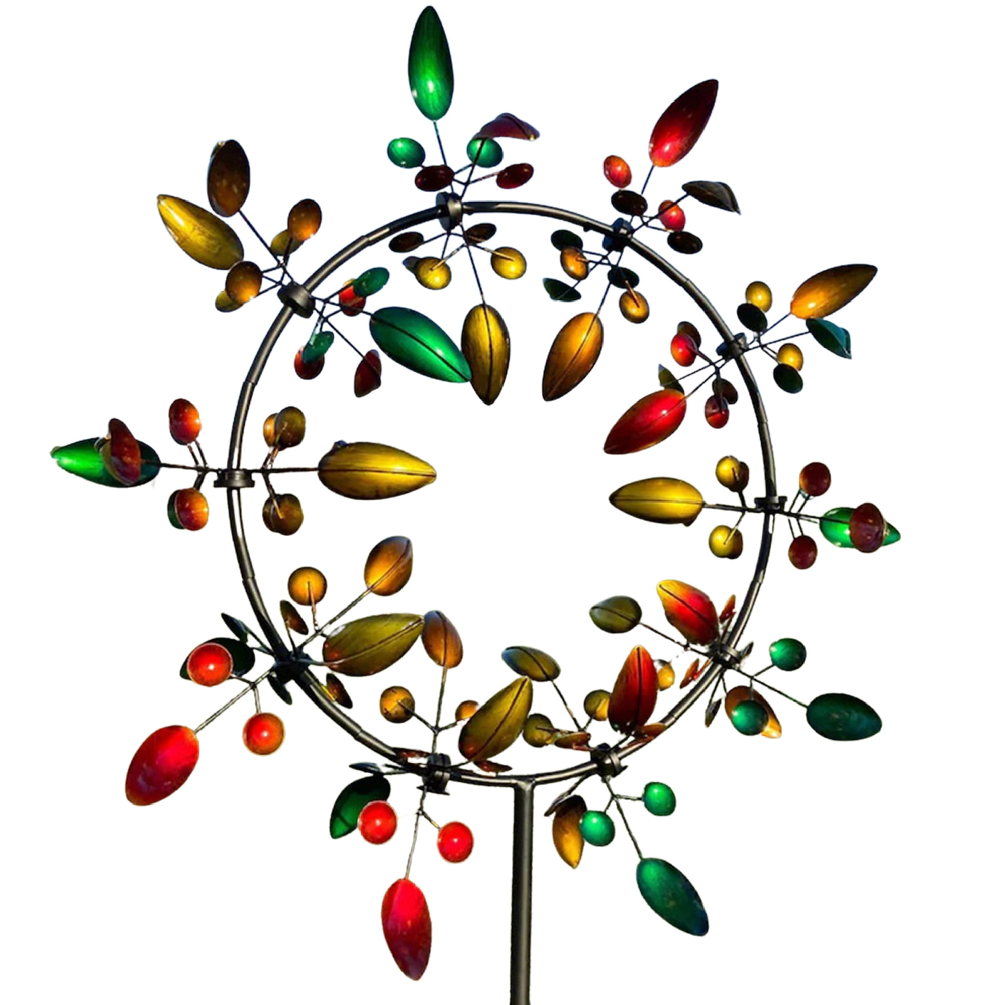 Sprifallbaby Flower Shaped Metal Wind Chime, Ground Insert DIY Windmill ...