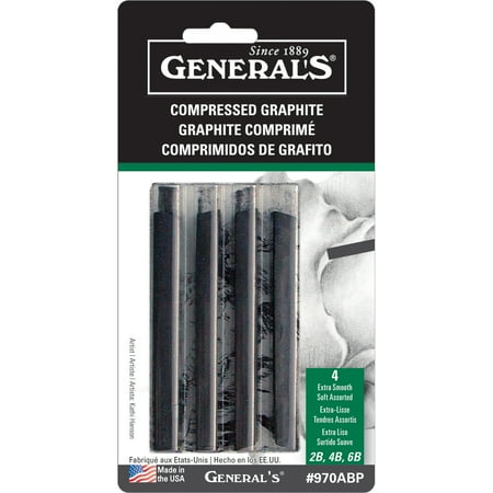 Compressed Graphite Sticks 4/Pkg-Black - 2B, 4B & 6B | Walmart Canada