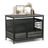 Uforic 39.4 Inch Dog Crate Furniture with Wheels,Wooden Dog Kennel for ...