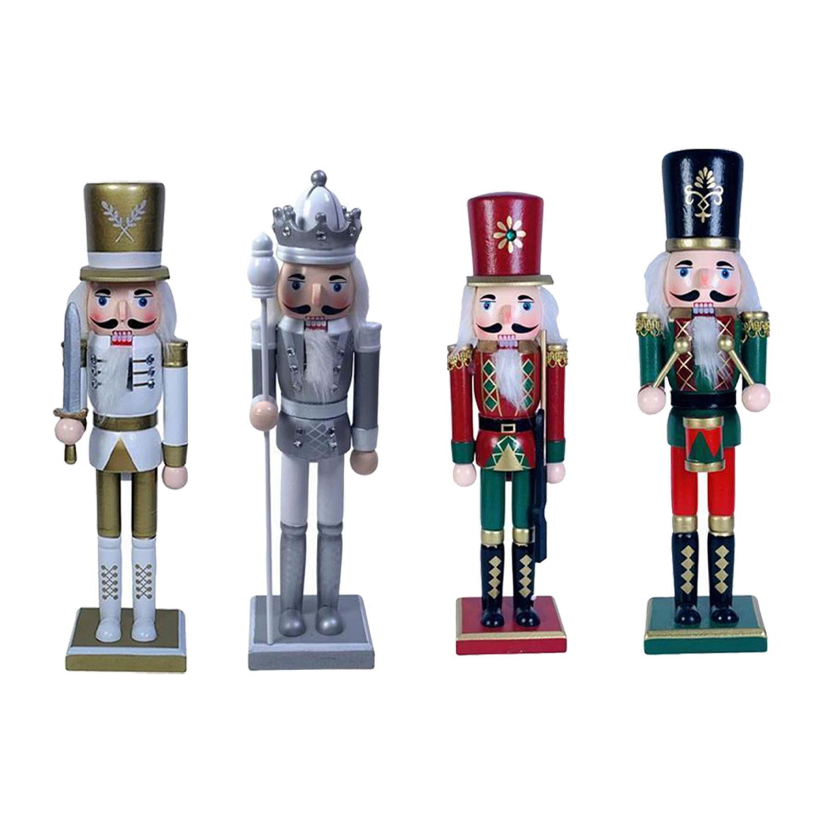 4 Pieces 12" Nutcracker Figures, Decorative Nutcracker Model ...