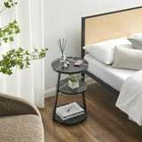 Skylar Round 3-Tier Side Accent Table with Raised Lip Edge Tabletop and ...