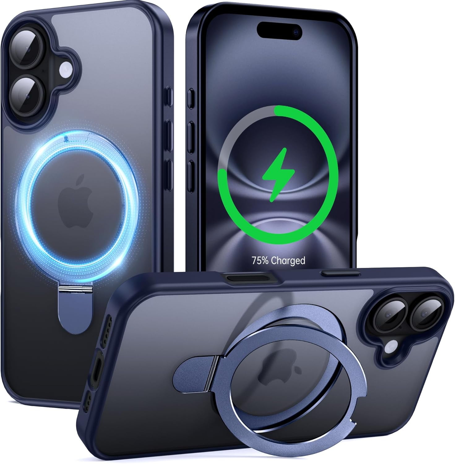 Biwat Magnetic Stand Case for iPhone 16 with Invisible Ring Kickstand ...