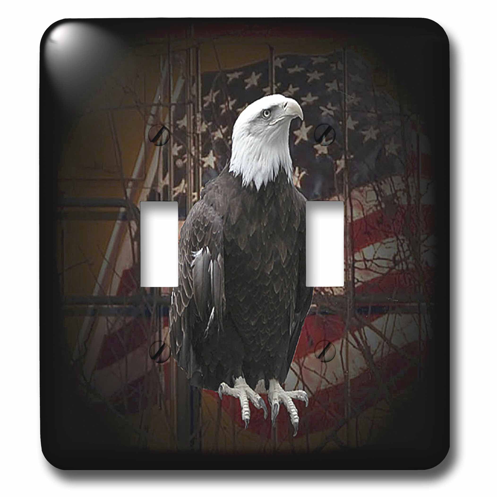 Bald Eagle with American Flag double toggle switch lsp-11602-2 ...