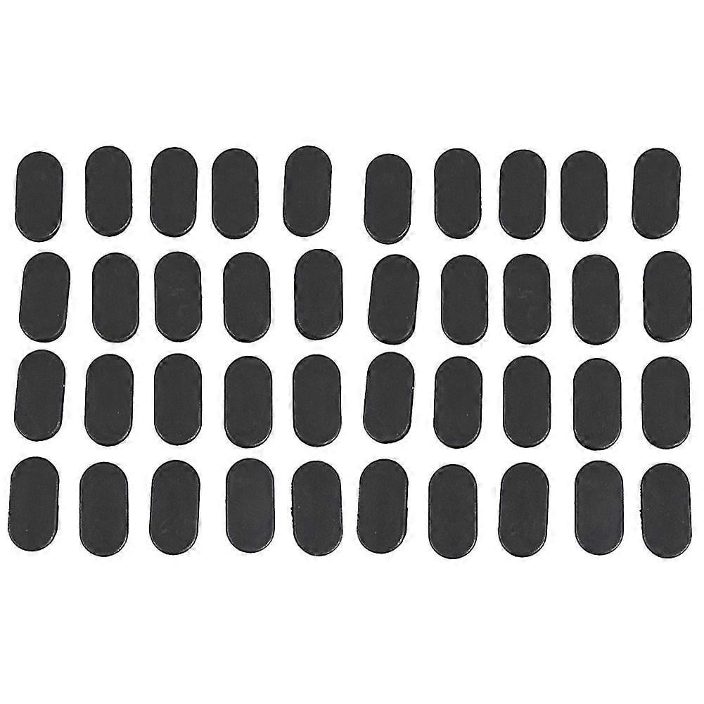Oval Table Chair Leg Tube Pipe Insert End Cap 40mm X 20mm 40pcs Black ...