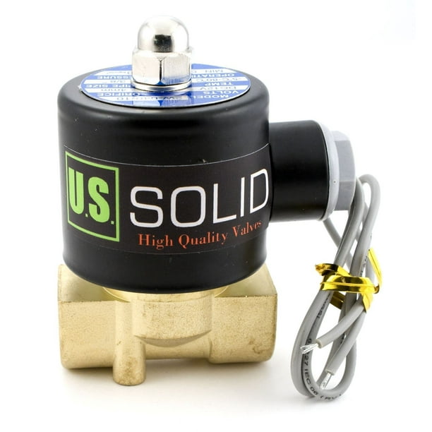 U.S. Solid 3/8" NPT Brass Electric Solenoid Valve AC 110V VITON Direct Normally Closed - Walmart.com