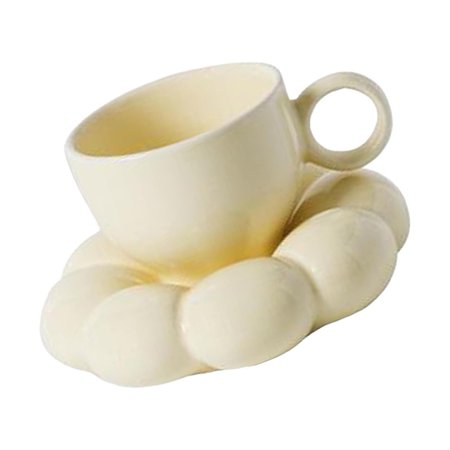 mmirethe Ceramic Coffee Mug and Saucer with Handle for Home Office ...