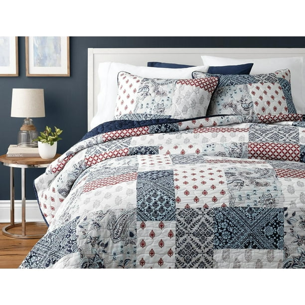 Hometrends Patchwork 3pc Quilt Set, Double/Queen, King - Walmart.ca
