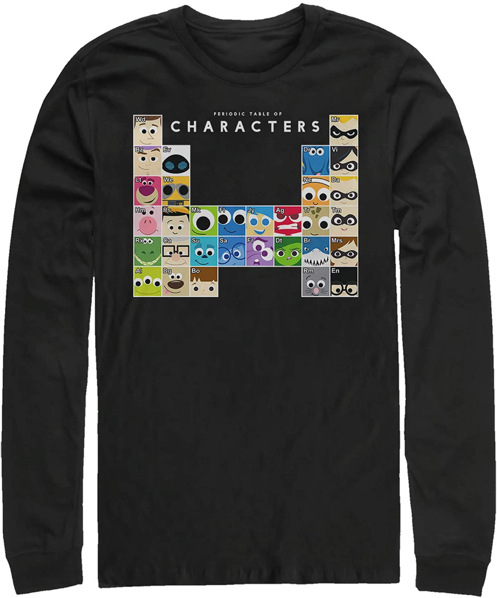 Fifth Sun Mens Pixar Character Periodic Table Long Sleeve Shirt ...