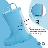 Kushyshoo Blue Matte Kids Rain Boots for Girls Toddler Waterproof ...