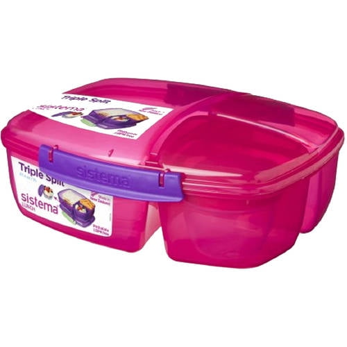 Sistema Triple Split Lunch Box with Yogurt Pot, Assorted - Walmart.com