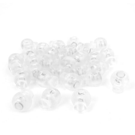 Clear 7mm x 5mm Single Hole Round Head Spring Cord Locks Toggles 30 Pcs ...