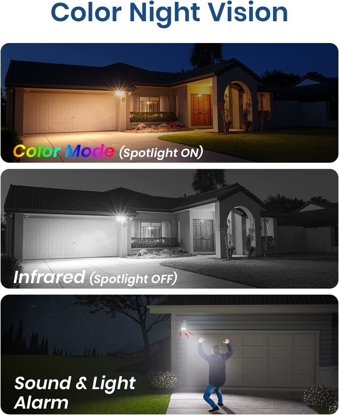 AOSU 2K WiFi Security Camera, Outdoor Waterproof, Color AOSU 2K WiFi Security Camera, Outdoor Waterproof, Color