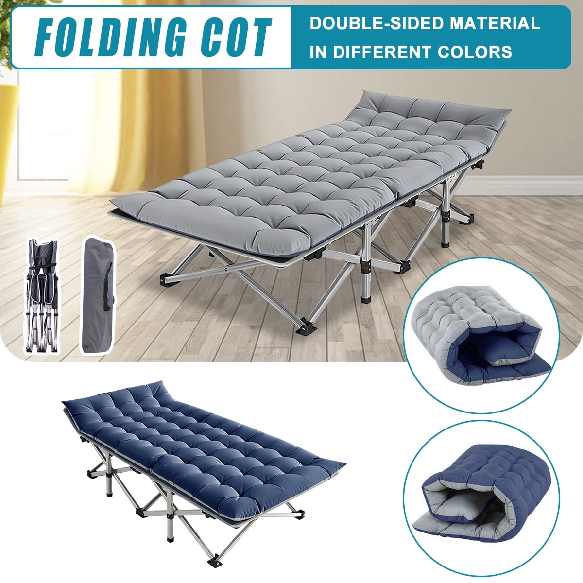 ABORON Folding Camping Cots for Adults Heavy Duty, 28" Extra Wide ...