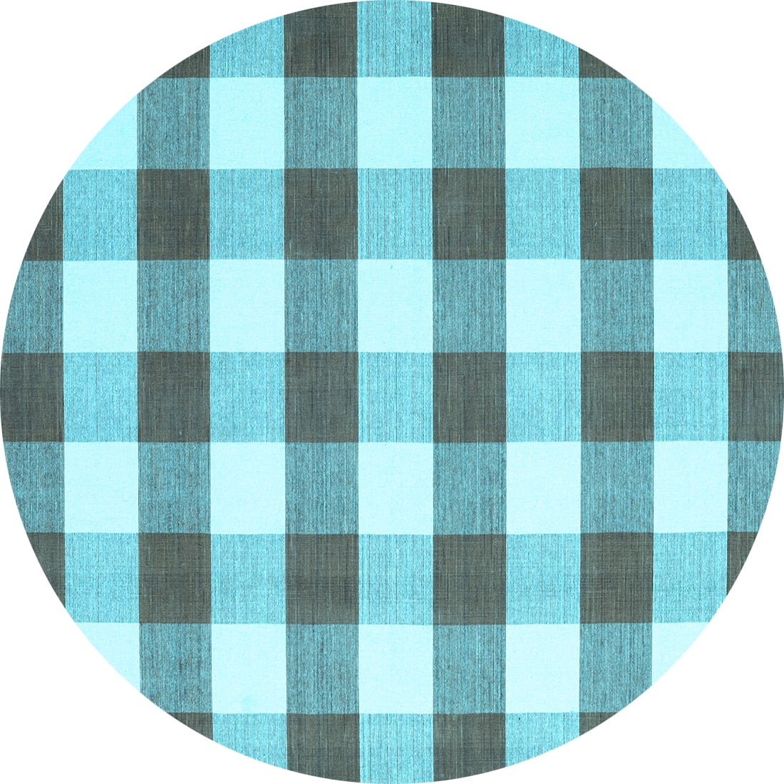 Ahgly Company Indoor Round Checkered Light Blue Modern Area Rugs, 8 ...