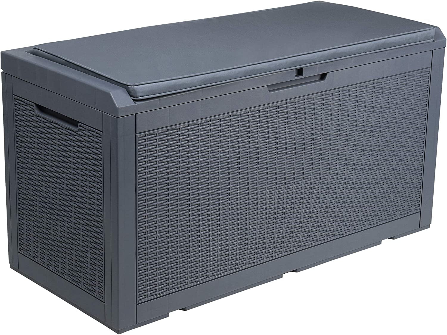 GUAIPOU 100 Gallon Large Resin Deck Box Outdoor Storage with Cushion ...