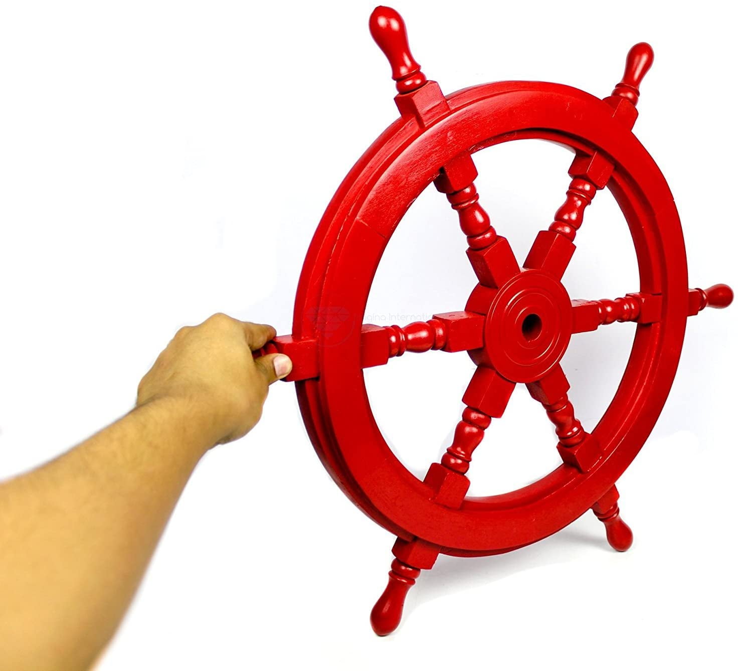 Wooden Ship Wheel - (30 Inches, Red) - Walmart.com