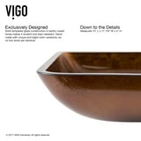 VIGO Glass Rectangular Vessel Bathroom Sink in Red/Brown Fusion with ...