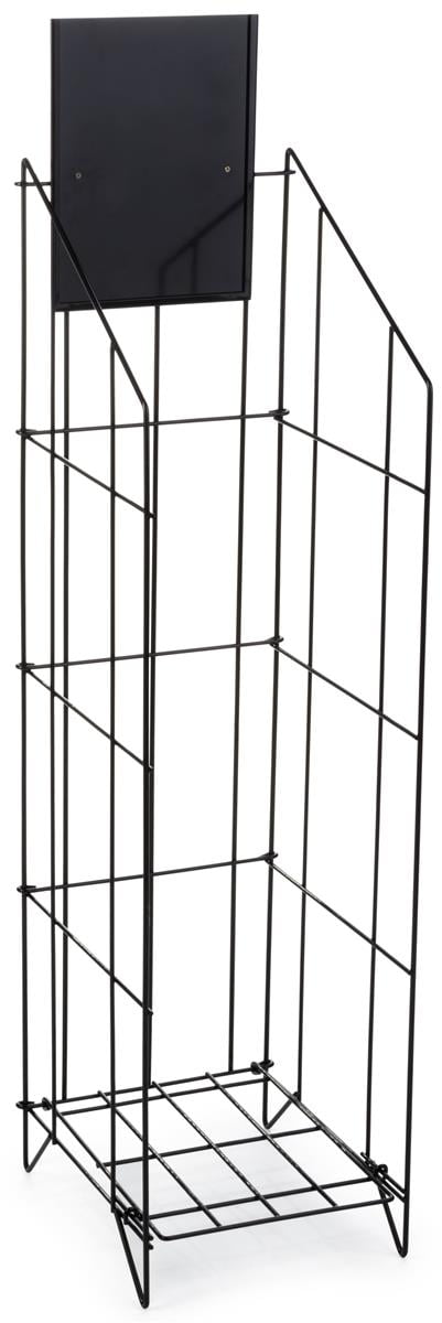 48.5" Floor-Standing Wire Literature Rack with 8.5x11-inch Sign Holder ...
