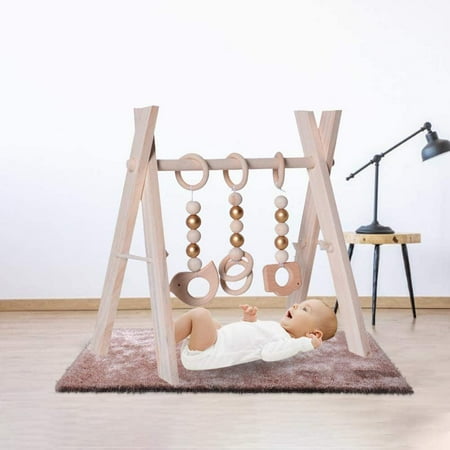 Height Adjustable Wooden Play Arch Foldable Baby Arch Fitness Trainer ...