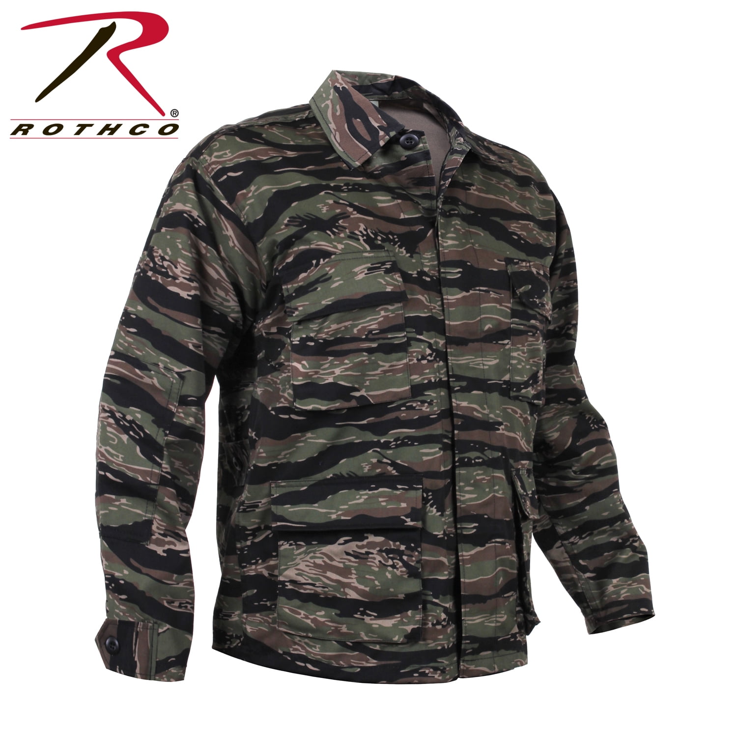Click here for Rothco Camo Bdu Shirt - Tiger Stripe Camo  Large L prices