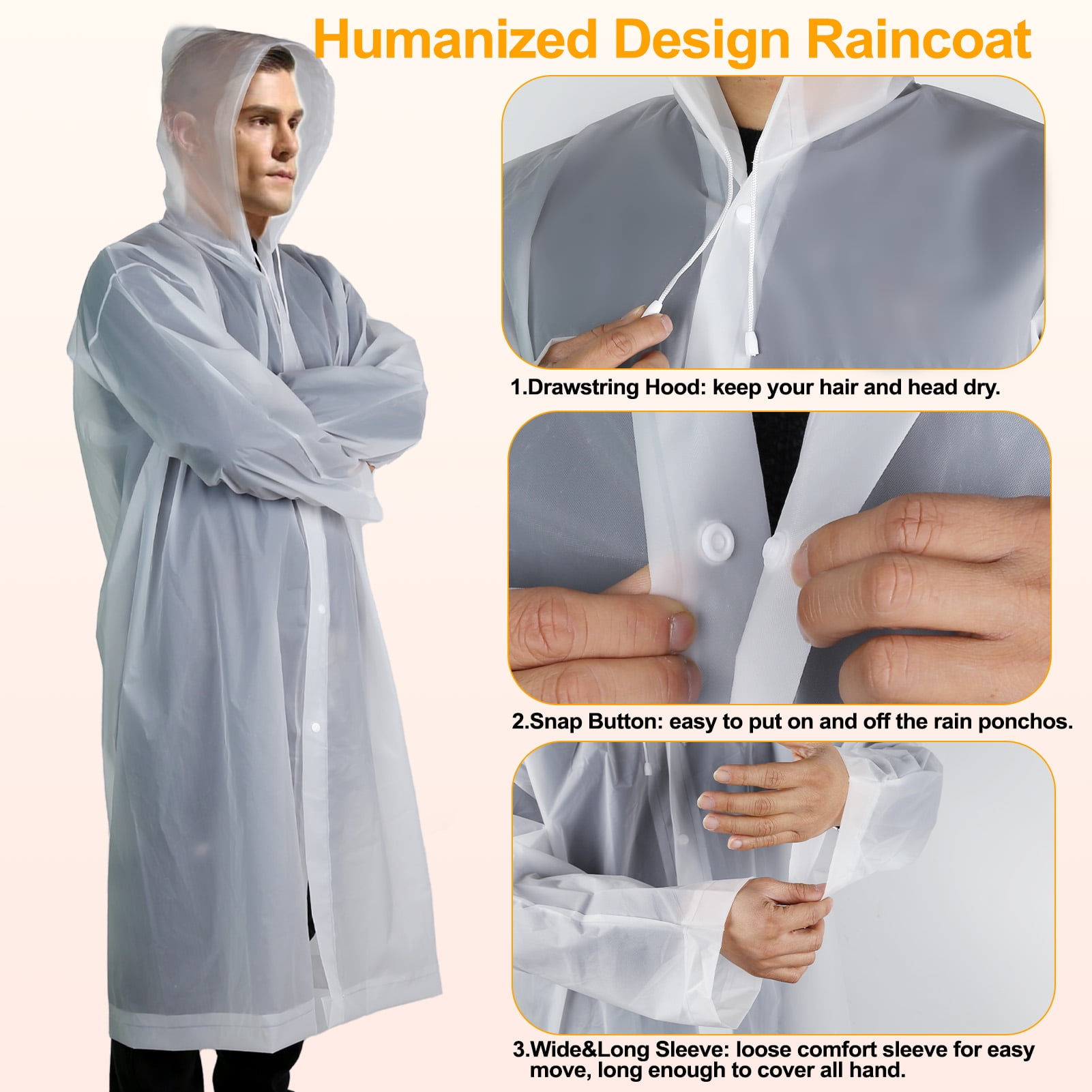 cyrico 2 Pack Portable Waterproof Rain Ponchos for Travel cyrico 2 Pack Portable Waterproof Rain Ponchos for Travel