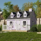 Little Cottage Co. 8x10 Cape Cod Playhouse with Floor, Deck and Rail ...