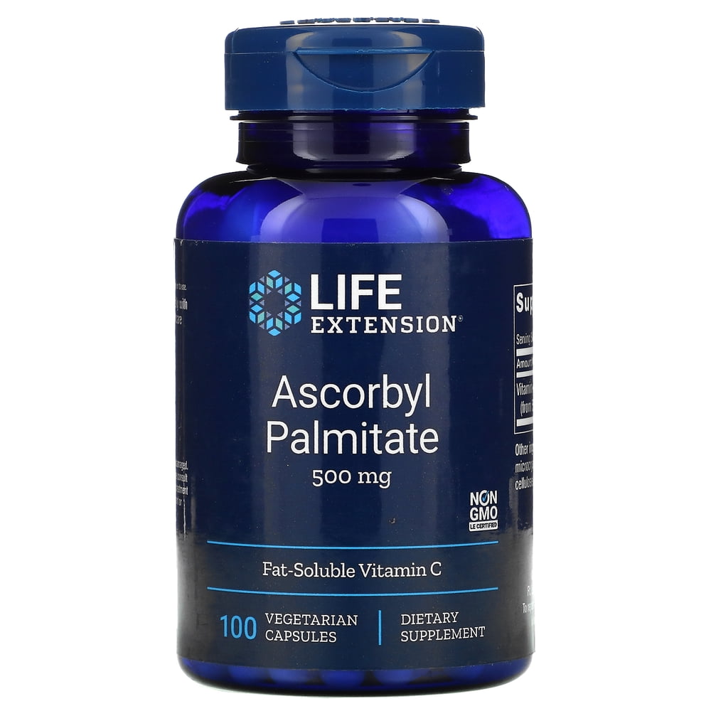 Life Extension Ascorbyl Palmitate, 500 mg, 100 Vegetarian Capsules ...