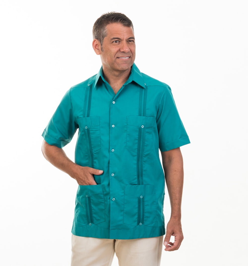Basic Traditional Cotton Blend cuban guayabera shirt. SIZE:2X COLOR:JD ...