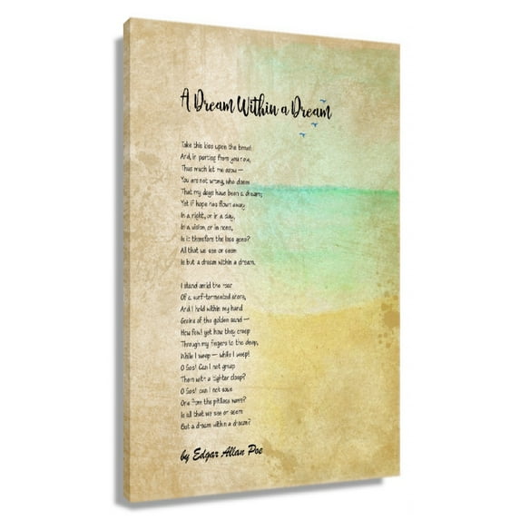 A Dream Within A Dream Poem Wall Art Edgar Allan Poe Quotes Wall Art ...