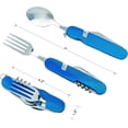 6-in-1 Multi-Function Camping Flatware Utensil Folding Knife Cutlery ...