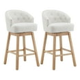 33.25" Swivel Counter Stools Set of 2, Upholstered Counter Height Bar ...