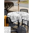 Abstract Theme Square Outdoor Tablecloth with Umbrella Hole Blue Modern ...
