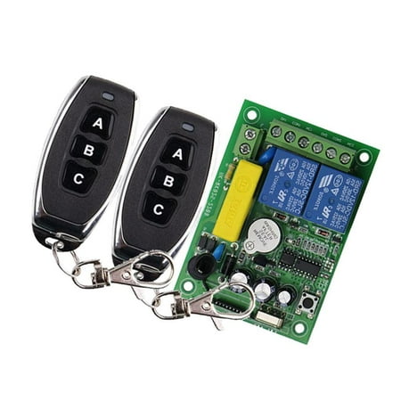 2 Channel 10A Relay Wireless Remote Control Switch Receiver Module and ...