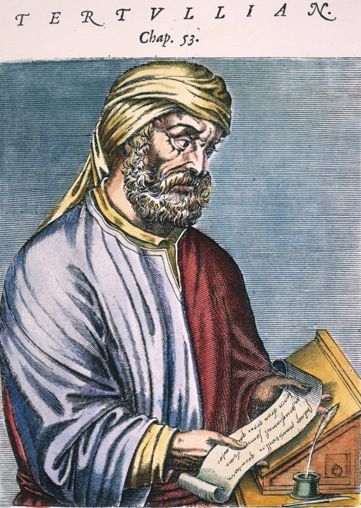 Tertullian (160-230 AD) Nlatin Ecclesiastical Writer Color French ...