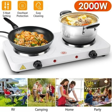Compact and Portable Countertop Burner- Countertop Double Cast Iron ...