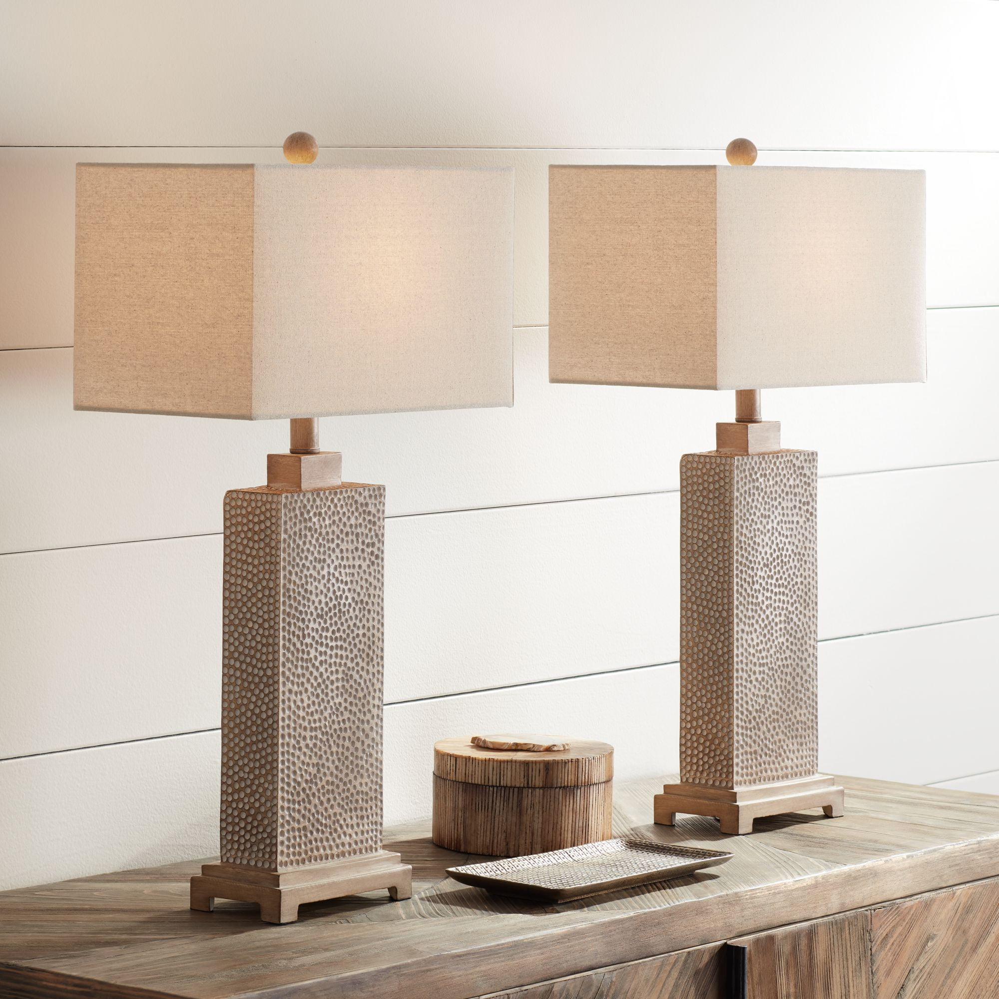 360 Lighting Caldwell Rustic Farmhouse Table Lamps 26 3/4" High Set of ...