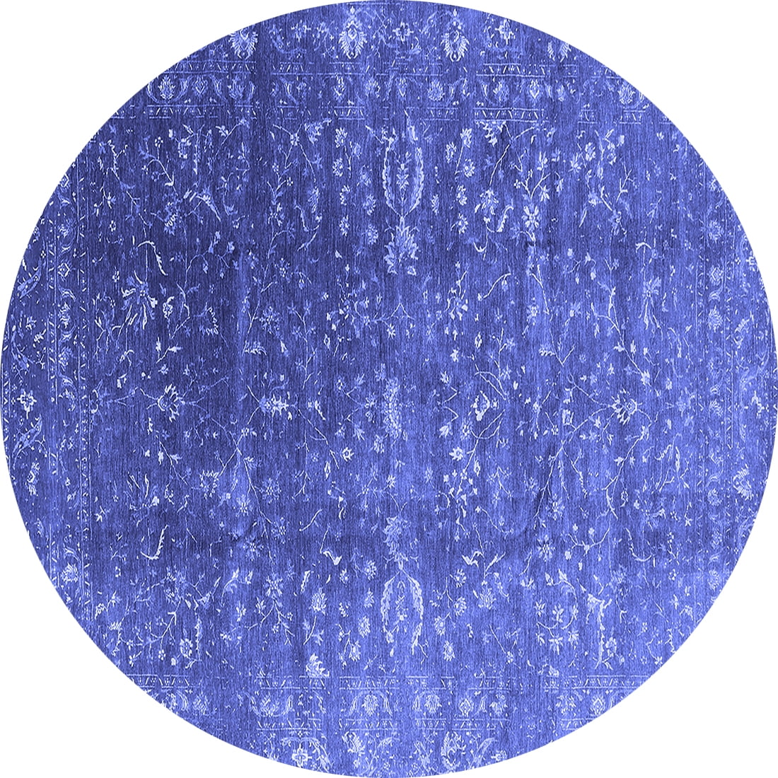 Ahgly Company Indoor Round Oriental Blue Industrial Area Rugs, 4' Round ...