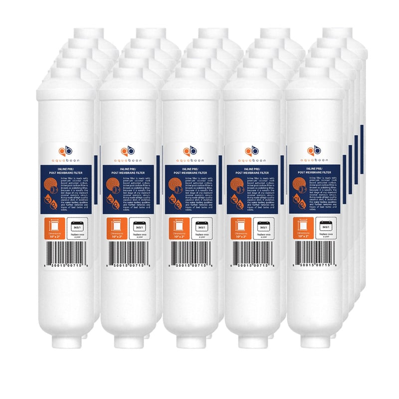 25 Pack of Inline Post/Carbon Polishing Water Filter Cartridge for RO ...
