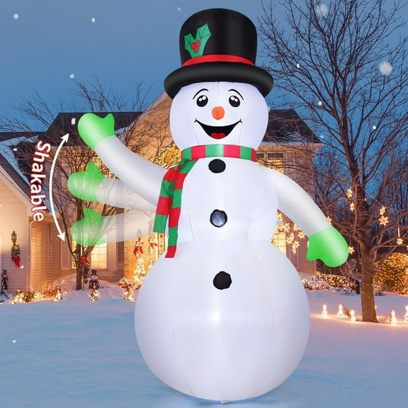 Giant Christmas Airblown Shivering Snowman Inflatable Outdoor Yard ...