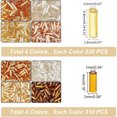 2120Pcs 8 Style Plated Glass Round Bugle Beads Metallic Colours Mixed ...