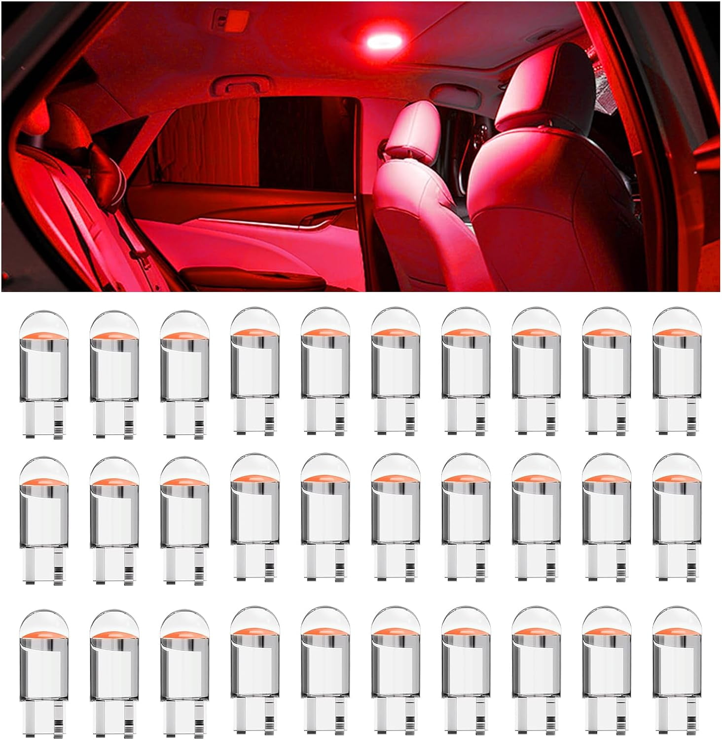 SHILIU-30PCS T10 LED Bulb for Car,12V Ultra Bright Headlight Bulb for ...