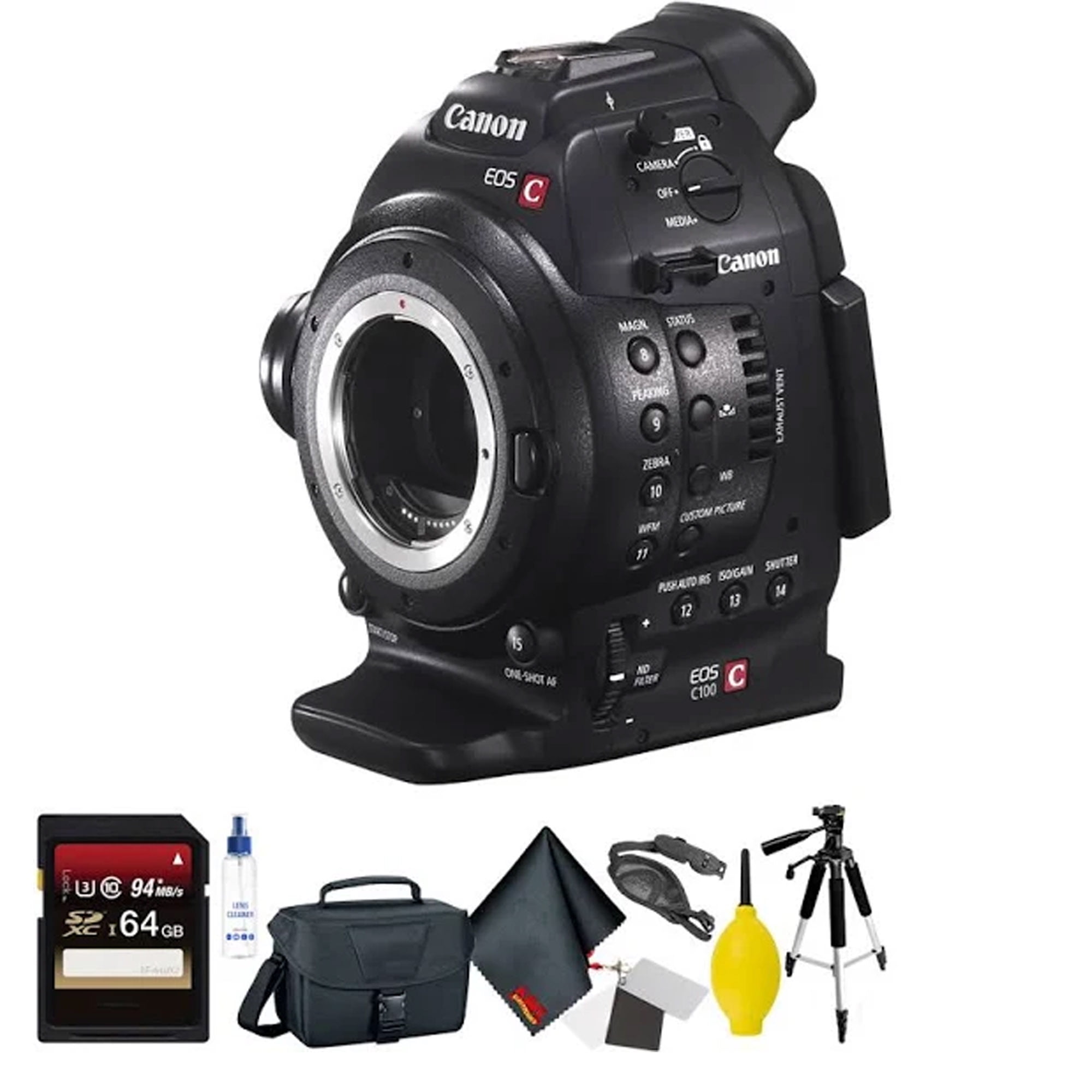 Canon EOS C100 Mark II Body with Dual Pixel CMOS AF w/ Mega Accessory ...